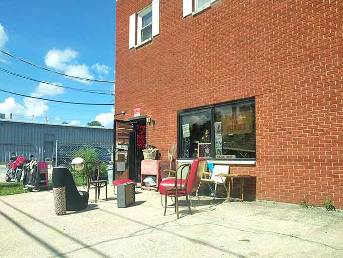 The unassuming brick exterior hides a wonderland of weirdness that would make even the most seasoned antique hunter's heart skip a beat.