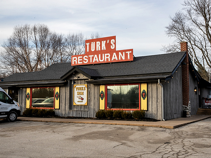 That iconic red sign beckons hungry travelers &ndash; Turk's Restaurant promises comfort and satisfaction in equal measure.