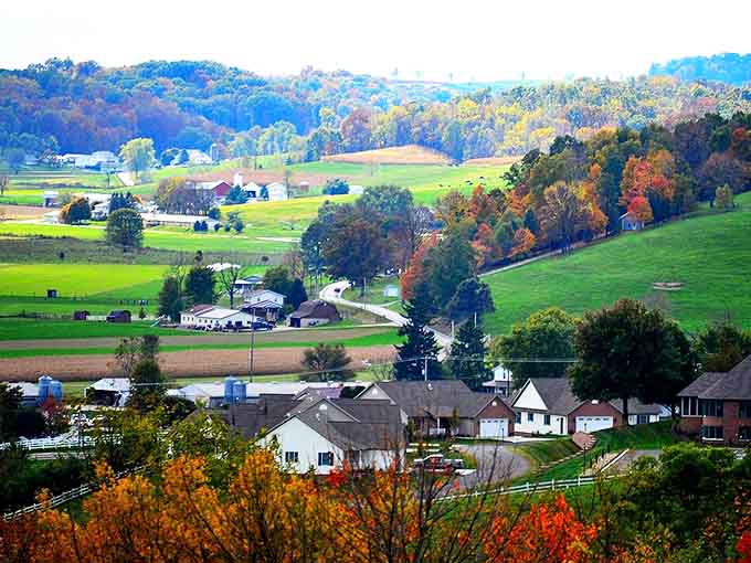 Rolling hills and farmland stretch across Walnut Creek like a patchwork quilt, each field telling its own story of seasons past and harvests to come.
