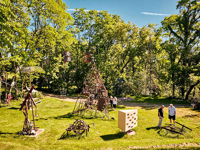 The entrance to West Street Sculpture Park beckons like a portal to a dimension where metal has feelings and gravity is merely a suggestion.