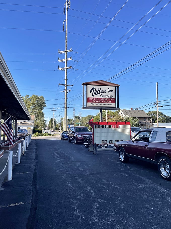 The unassuming exterior of Village Inn Chicken hides culinary treasures within &ndash; proof that you should never judge a restaurant by its facade.