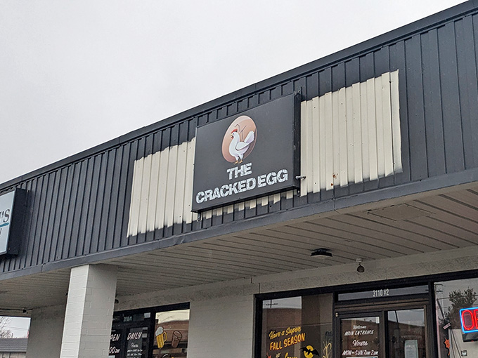 The unassuming exterior of The Cracked Egg Cafe hides a breakfast wonderland within. Like finding a treasure chest in a strip mall!
