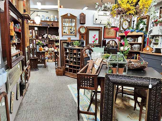 Every aisle offers new discoveries – from vintage clocks to farmhouse tables, each item patiently waiting for someone to exclaim, "That's exactly what I've been looking for!"