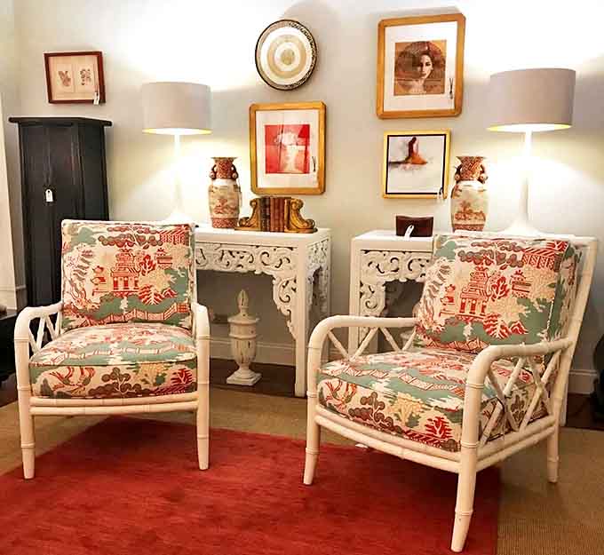 These chinoiserie armchairs aren't just seating&mdash;they're thrones for your living room, ready to elevate everyday conversations to royal status.