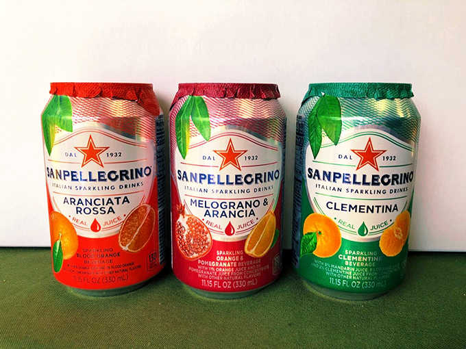 The Italian soda trifecta: Aranciata Rossa, Melograno Arancia, and Clementina&mdash;because sometimes water just isn't festive enough for pastry this good.