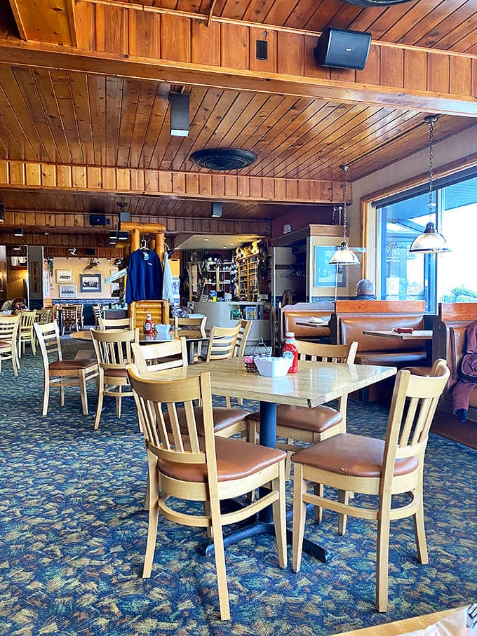 Warm wood tones and comfortable seating create the perfect backdrop for making memories over plates of northern Michigan's finest.