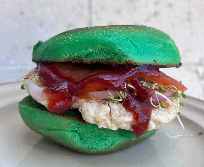 Sometimes creativity means thinking outside the box, or in this case, making the box bright green and delicious.