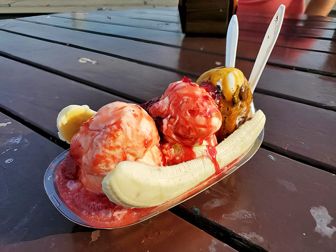 Banana Fudge that makes monkeys jealous &ndash; a symphony of creamy, chocolatey goodness that puts ordinary banana splits to shame.