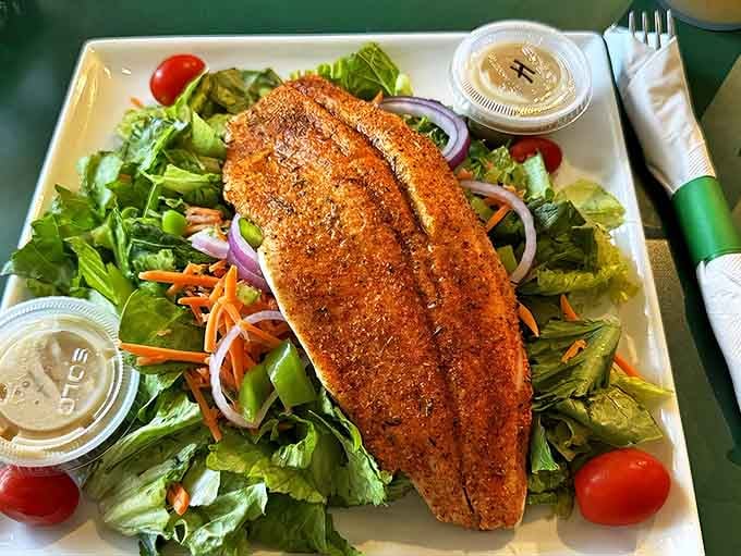 Local whitefish with a perfectly spiced crust proves Foggy's can do light and delicate just as well as bold and beefy.