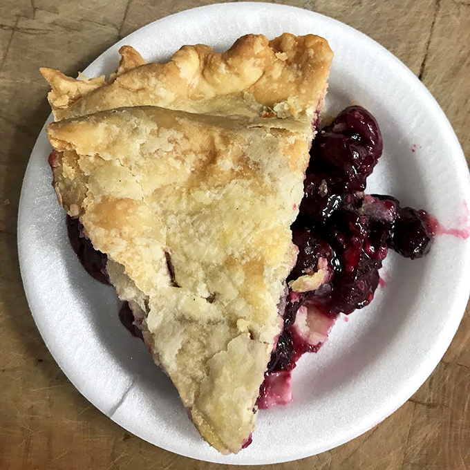 Homemade blackberry pie that would make your grandmother jealous &ndash; the flaky crust barely containing the sweet-tart filling inside.
