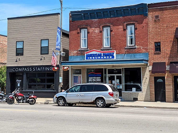 Genoa's commercial area maintains its historic character while housing businesses that serve both locals and visitors alike.