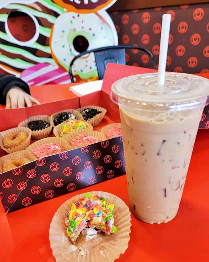 The ideal companion to your donut adventure – cold, creamy, and strong enough to balance all that sweetness.