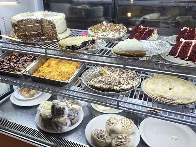 The dessert case displays pies and cakes that'll make you reconsider every sensible dietary decision you've ever made.