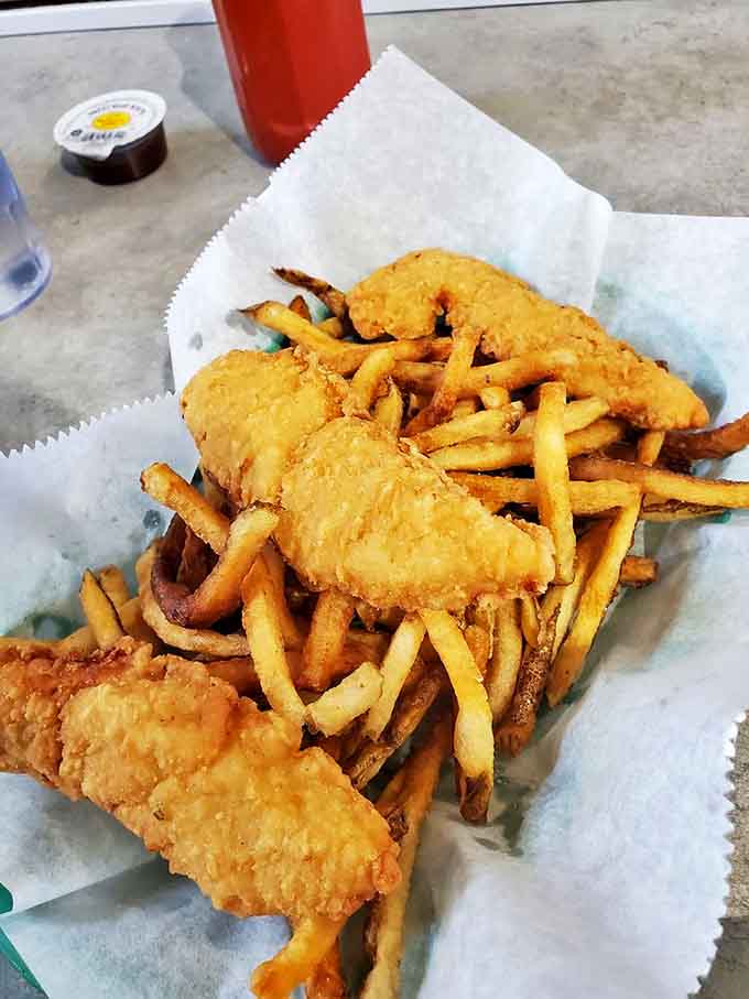 Golden chicken strips and fries that prove sometimes the classics are classic for a reason&mdash;crispy, satisfying, no apologies needed.