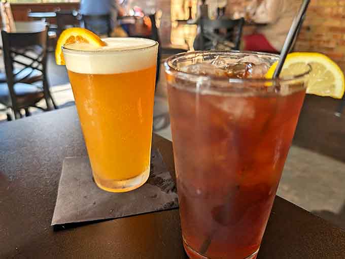 Craft cocktails and local brews await at the bar &ndash; the perfect companions to toast the building's storied past and your delicious present.