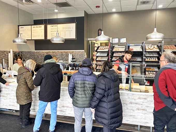 The morning rush &ndash; a diverse crowd united by the universal language of "I need that donut in my life right now."