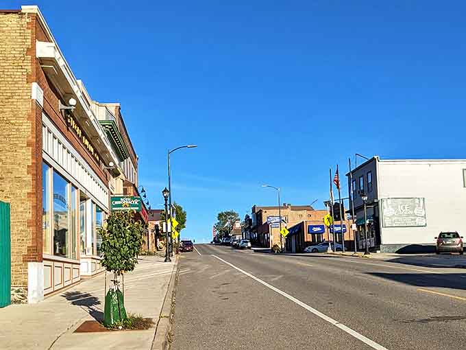 Main Street stretches toward the horizon, offering a perfect small-town tableau where locally-owned businesses thrive and chain stores dare not tread.