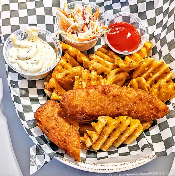 Golden fish and chips with house-made tartar sauce prove The Patty Wagon isn't just a one-trick pony in the comfort food arena.