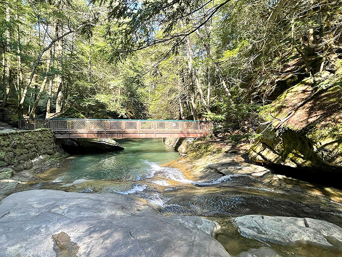 Engineering meets enchantment on this rustic span &ndash; proof that humans and nature can occasionally collaborate beautifully.