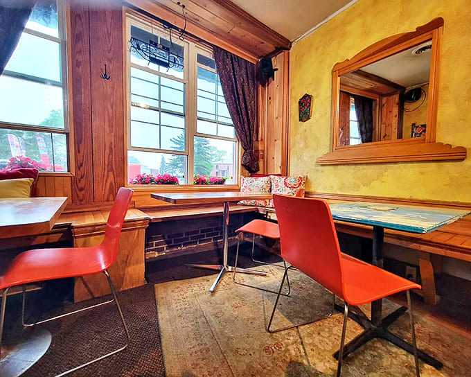 The dining area feels like eating in your coolest friend's kitchen – if that friend happened to be an exceptional cook with great taste in décor.