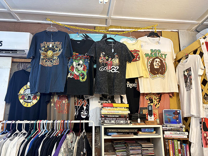 Concert memories preserved in cotton! These vintage band tees have survived decades of washing machines and are ready for encore performances.