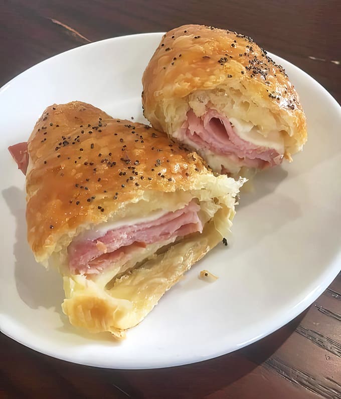 This ham and cheese croissant sandwich gets the ratio of meat to pastry absolutely perfect, creating handheld happiness that's both elegant and satisfying at once.