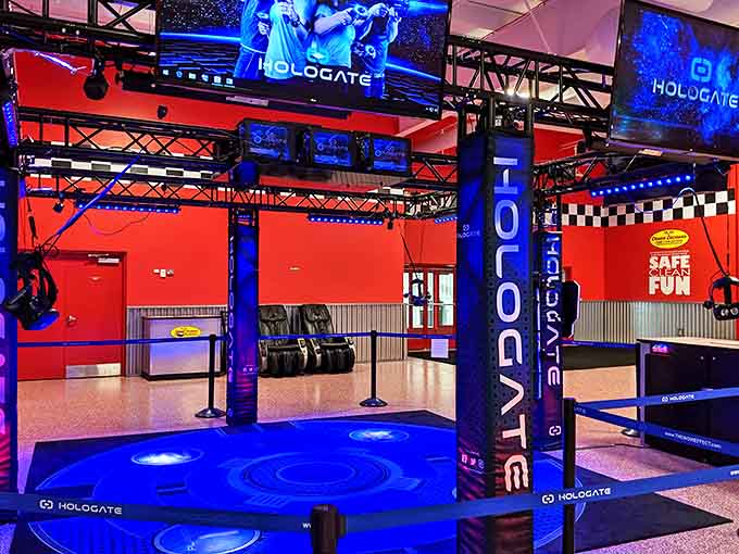 Step into alternate dimensions where virtual zombies, aliens, and adventures await in this cutting-edge VR experience.