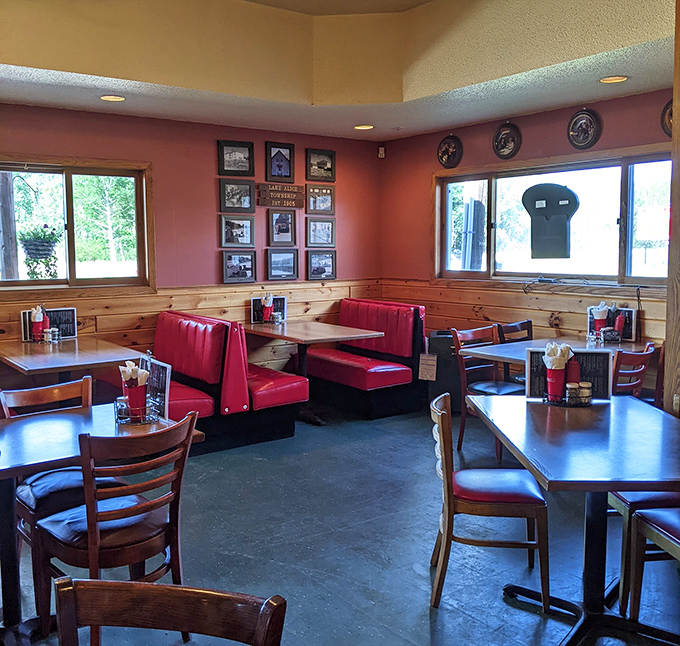 Red vinyl booths and wood-paneled walls create the perfect backdrop for countless family dinners, first dates, and "just because it's Tuesday" meals.