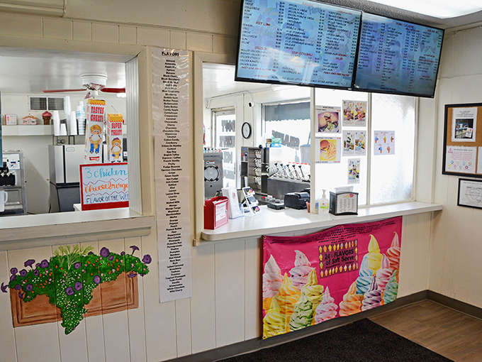 The ordering station is where dreams come true and decisions get difficult, with friendly staff ready to help you navigate the delicious options.