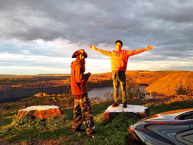 Mother Nature puts on her most spectacular light show as day ends at Leonidas Overlook, painting the mining landscape in impossible hues.