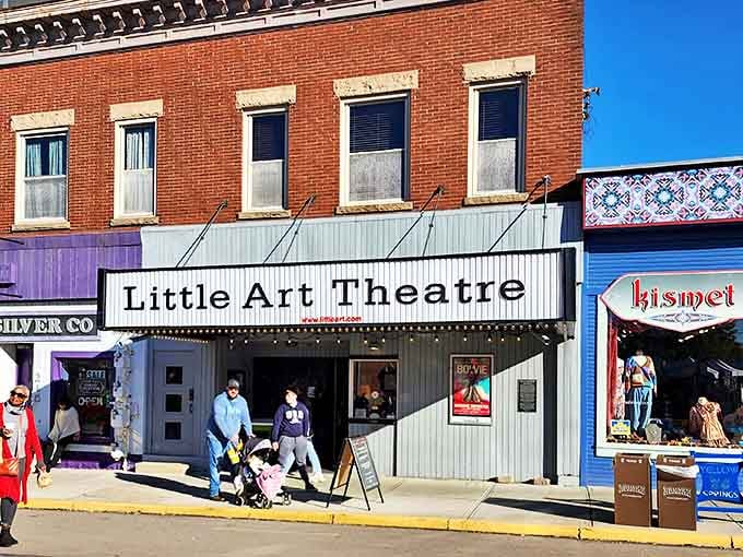 Single-screen magic happens here, where independent films find their audience and the marquee lights have guided cinephiles for generations.