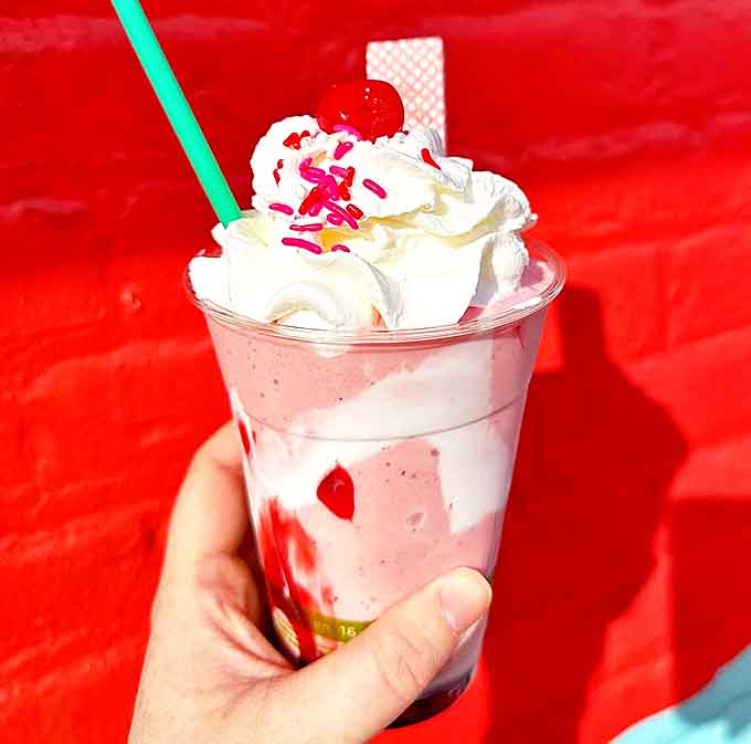 This strawberry milkshake isn't just Instagram-worthy &ndash; it's a creamy testament to dairy-free possibilities that tastes even better than it looks.