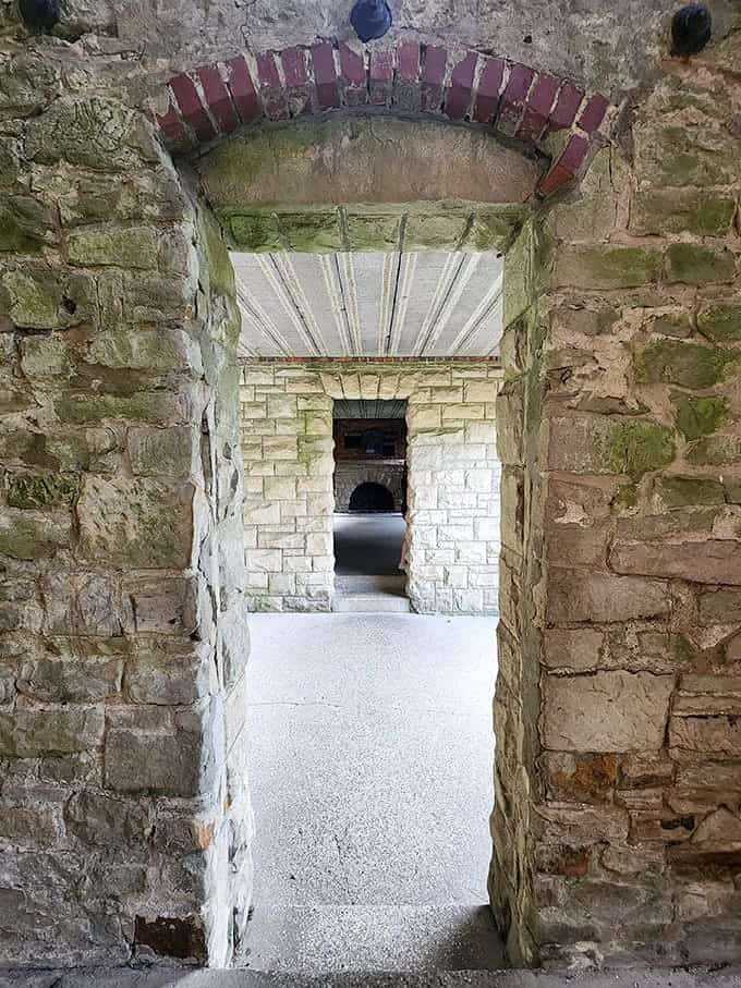 This narrow stone passage feels like a secret corridor from medieval times, though it's hiding in plain sight in Ohio.