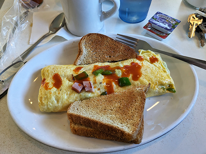 The omelet that launched a thousand return trips &ndash; perfectly executed simplicity that chain restaurants can only dream about.