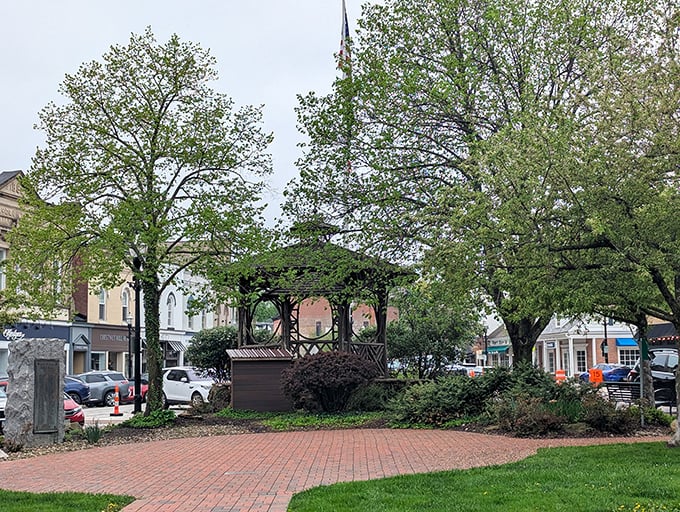 The village green offers a Norman Rockwell moment &ndash; a gazebo waiting for impromptu concerts and first kisses against a small-town backdrop.