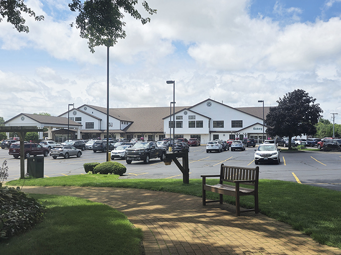 The spacious parking lot welcomes visitors from near and far, with license plates from multiple states proving good food is always worth the journey.