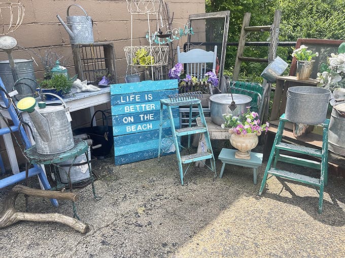 The outdoor display area extends the treasure hunt beyond four walls, because great finds can't be contained indoors.