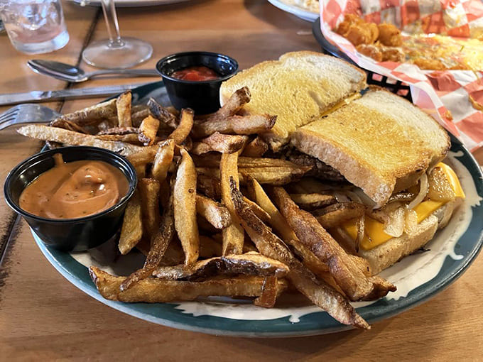 The humble patty melt gets the royal treatment &ndash; caramelized onions and melted cheese transform simple ingredients into comfort food royalty.