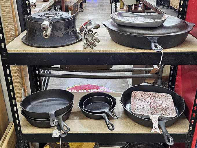 Cast iron workhorses with decades of seasoning &ndash; kitchen tools that have outlived their original owners and still cook perfectly.