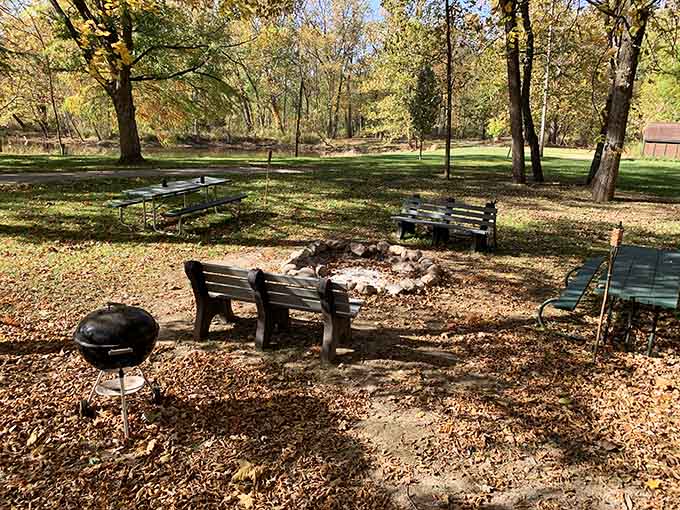 Pilgrim Park's rustic shelter suggests that roughing it doesn't have to mean suffering, just unplugging and breathing deep.