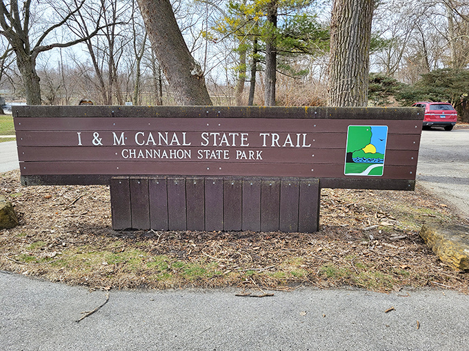This unassuming sign marks the entrance to one of Illinois' best-kept secrets &ndash; a portal to both history and natural beauty.