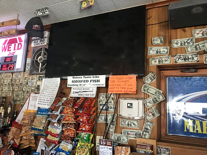 Snacks line the back bar &ndash; because what's a great Moscow Mule without something salty to complement it?