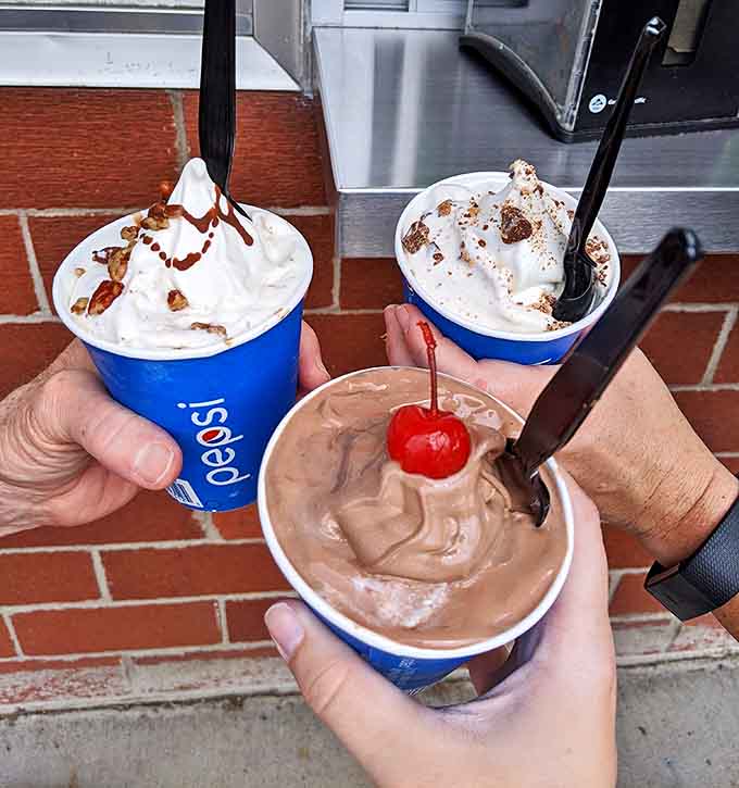 Three generations of happiness in cup form – these soft serves represent the holy trinity of ice cream indulgence.