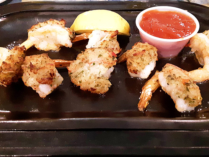 These jumbo shrimp are seasoned and cooked with the kind of care that makes you forget you're 800 miles from the nearest ocean.