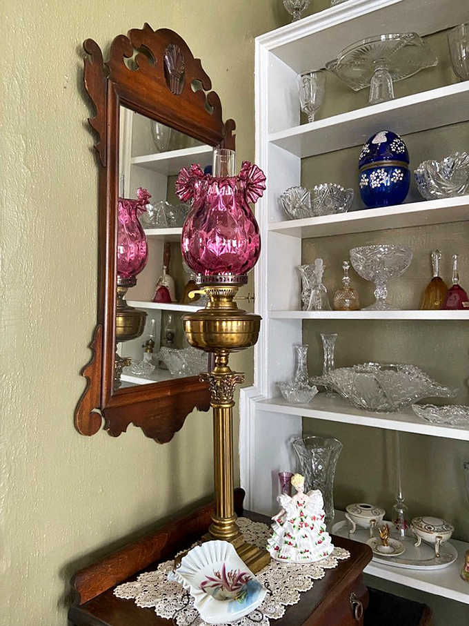 Crystal catches light like diamonds in this collection of vintage glassware, each piece telling stories of elegant dinner parties past.