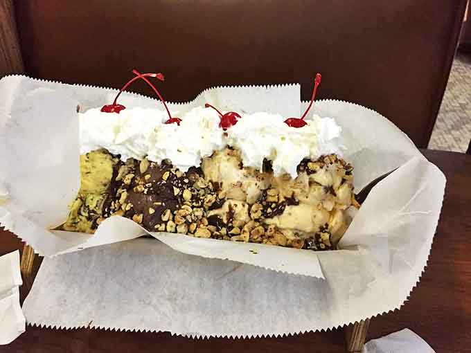 Triple-scoop decadence wrapped in a waffle cone &ndash; Sherman's doesn't believe in skimpy servings when memories are being made.