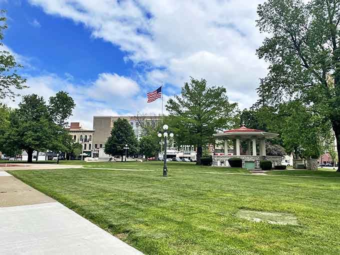 Washington Park serves as Quincy's green heart, its classic gazebo and tree-lined paths offering respite among the architectural wonders surrounding it.