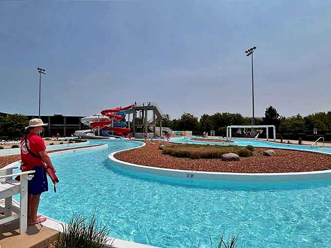 That lifeguard's scanning the water with the focus of someone who takes fun seriously, which is exactly what you want to see.