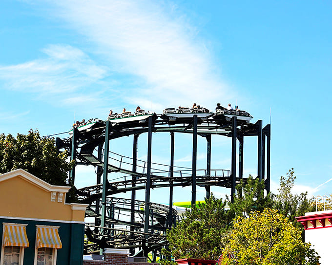 The Whizzer offers a gentler introduction to coaster life, like a gateway drug to the harder stuff like Sky Striker.
