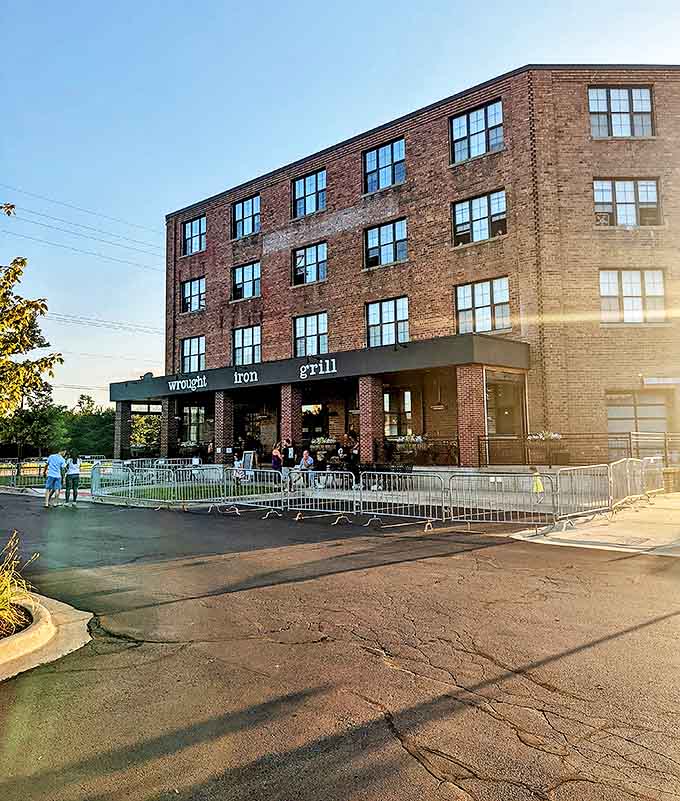 Woodard Station Lofts: Where industrial heritage meets modern dining &ndash; the Wrought Iron Grill transforms a historic space into culinary magic.